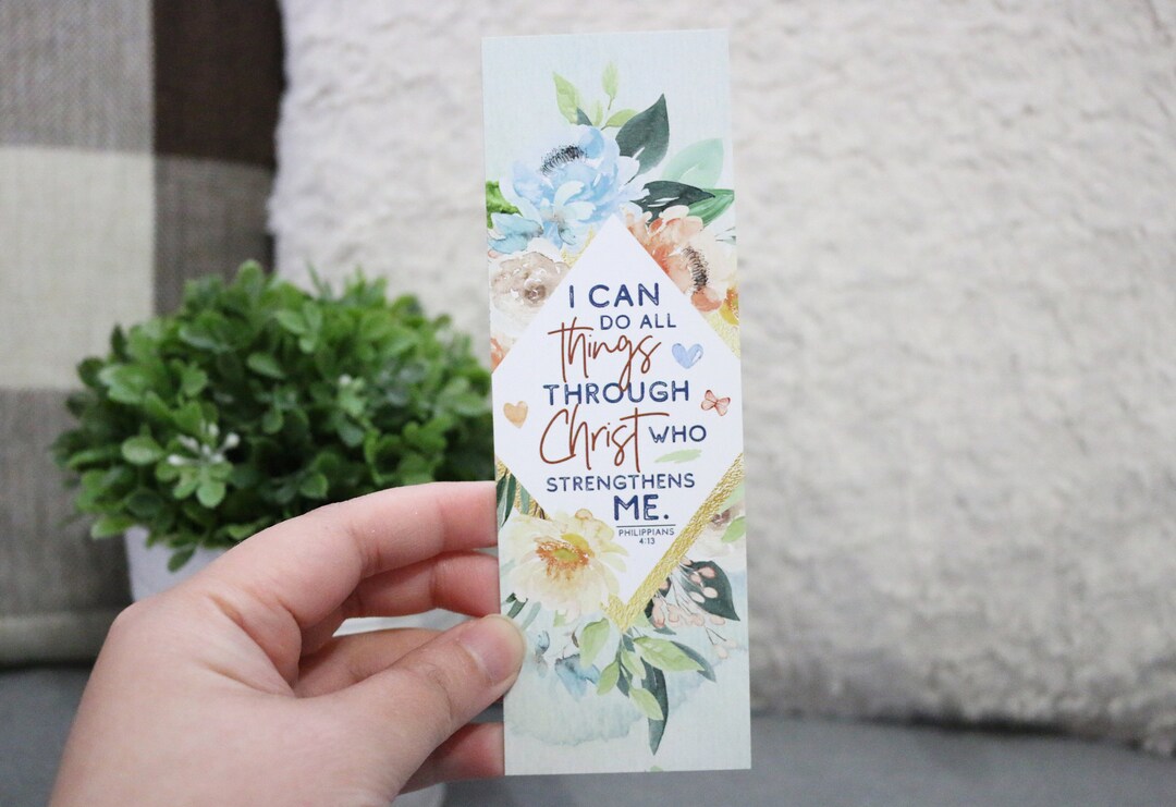 Philippians 4:13 Bible Verse Bookmark - Etsy