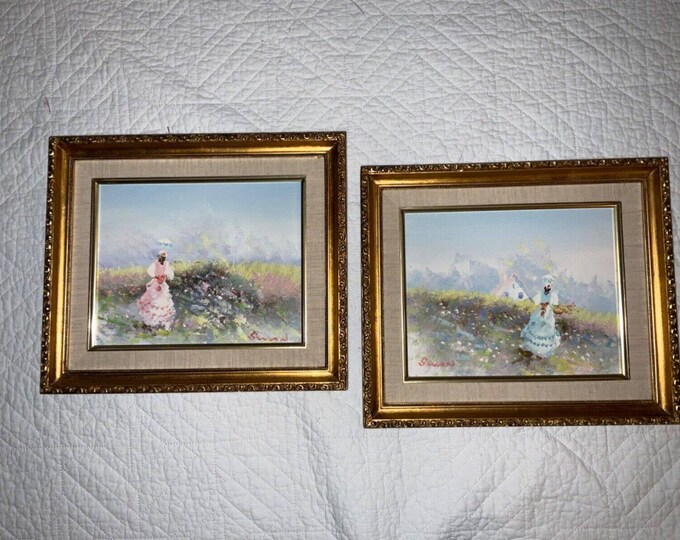 Vintage Amish Winter Scenes Framed C. Carson Paintings - Etsy