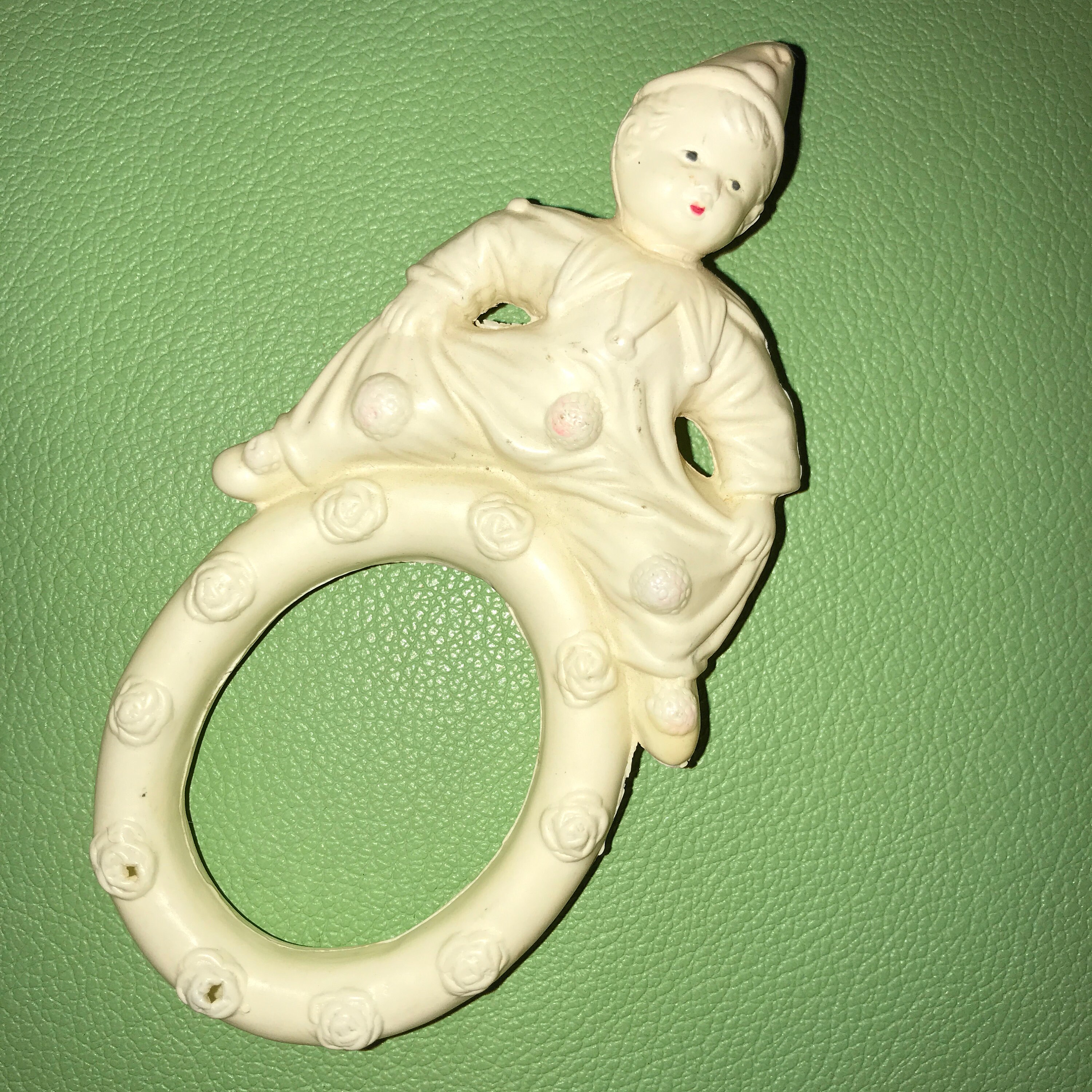 Antique Vintage Clown Celluloid Baby Rattle Original C1915 Lightweight ...