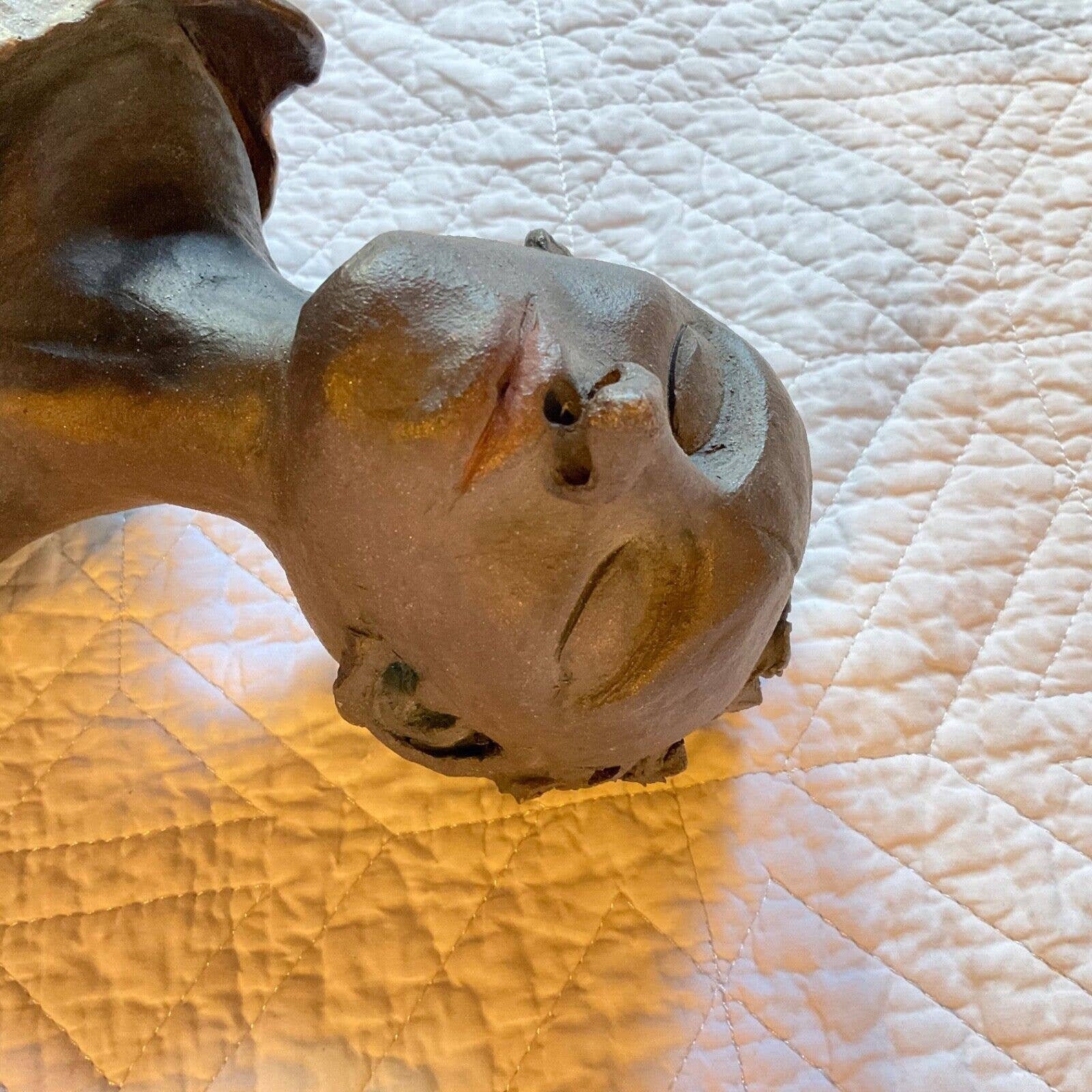 Vintage 70s Man Male Statue Portrait Bust Clay Handmade 12 Inch Art ...