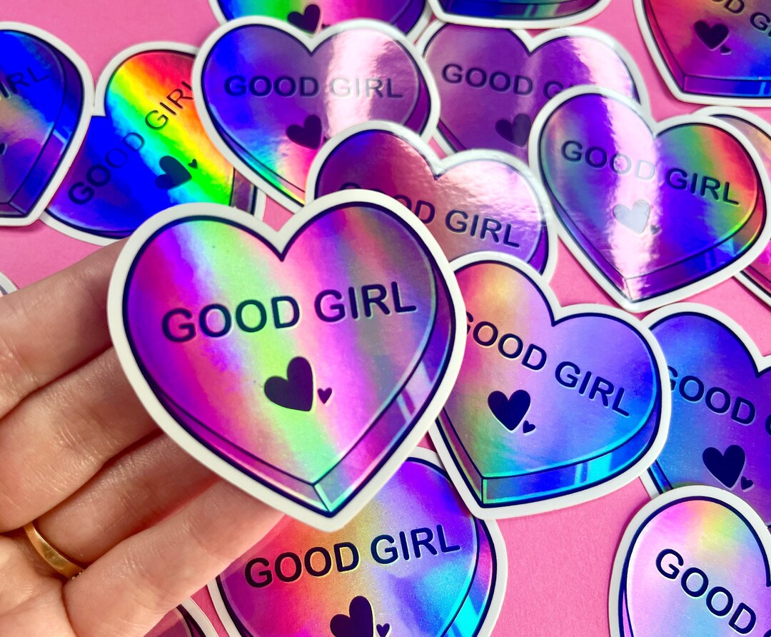 Good Girl Candy Heart Sticker - Holographic - Waterproof Vinyl Decal ...