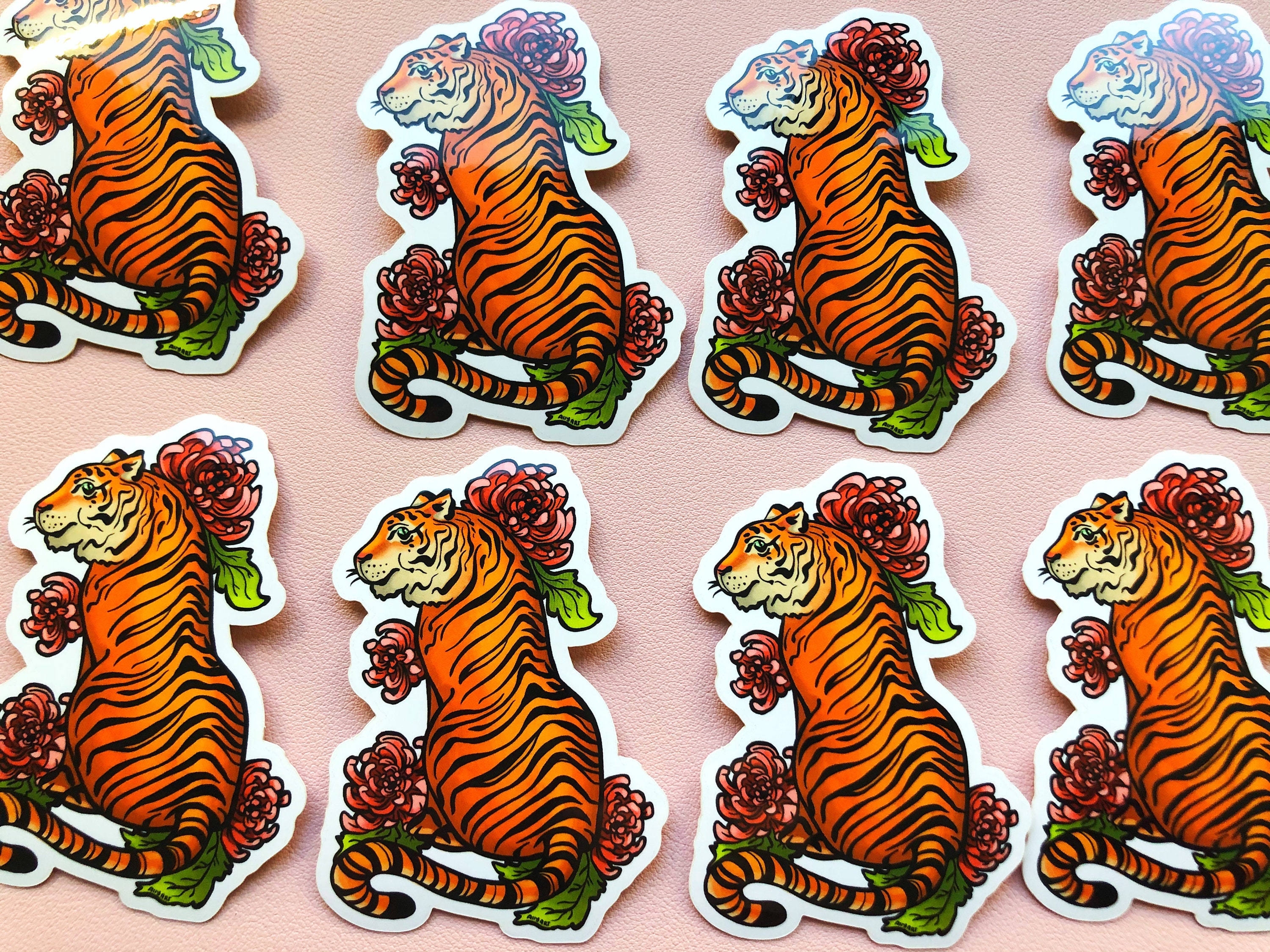 Tiger Stickers Cute Animal Stickers Cat Stickers | Etsy