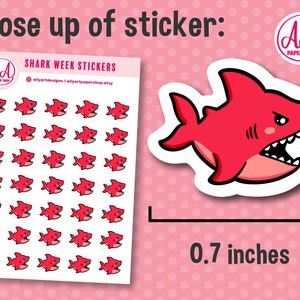 Period Tracking Stickers, Shark Week Stickers, Cute Animal Calendar ...
