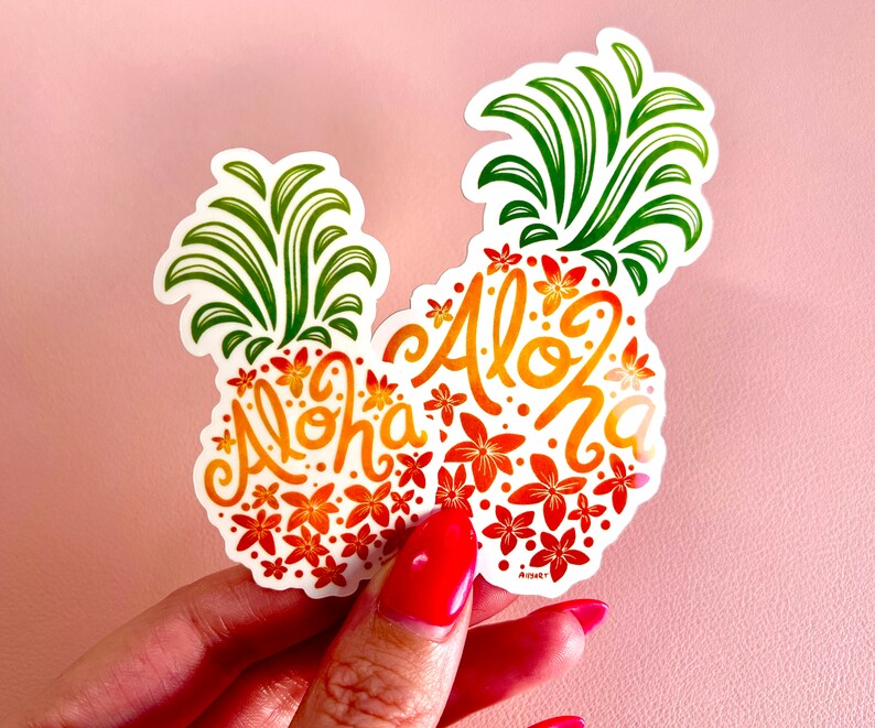 Aloha Sticker - Pineapple - Waterproof - Hawaii Decals - Travel ...