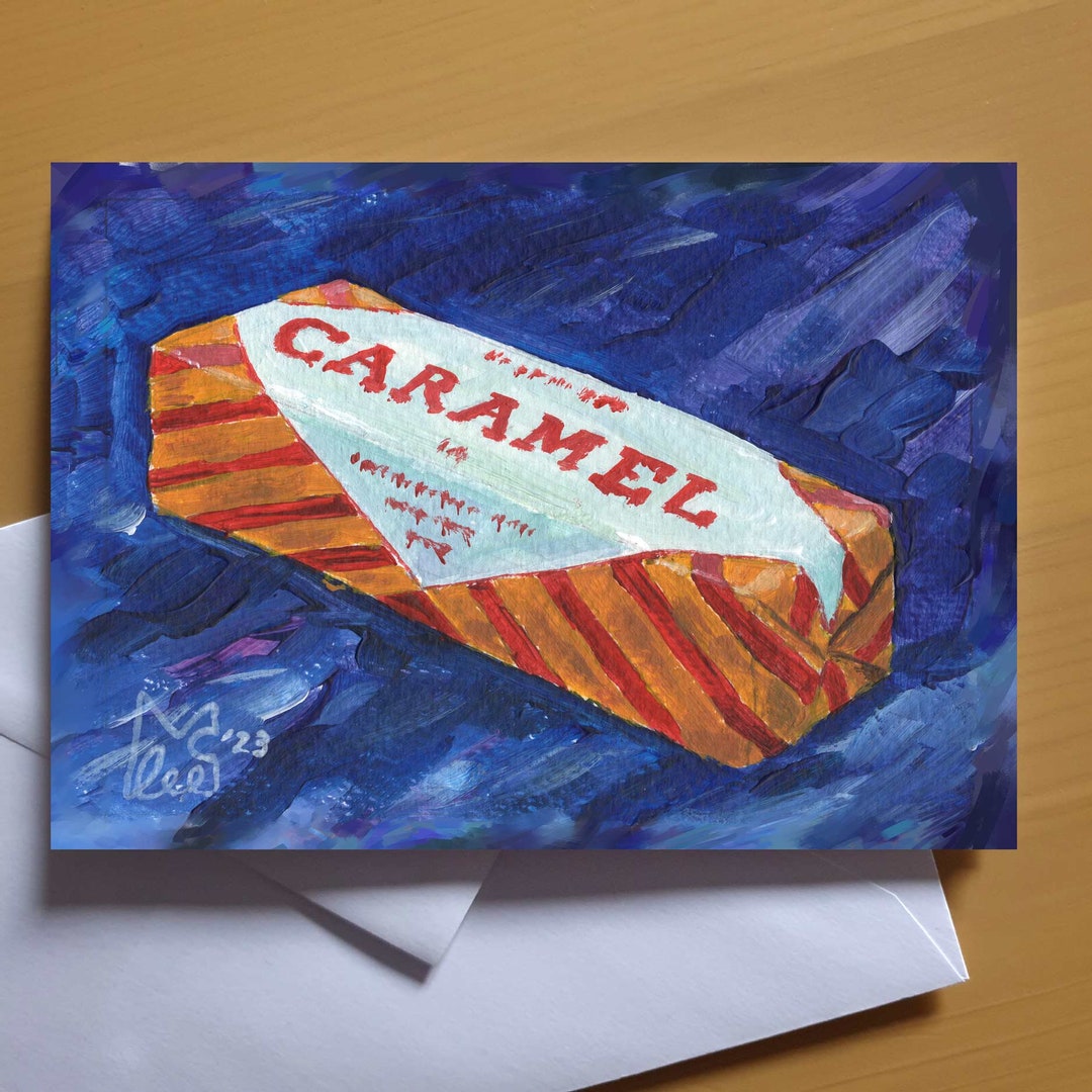 Tunnocks Caramel Wafer Acrylic Painting - Art Greeting Card #3030 - Etsy