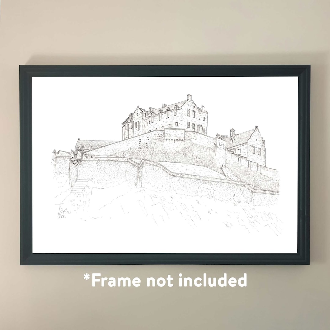 Edinburgh Castle Pencil Artwork - Art Print #3033 - Etsy