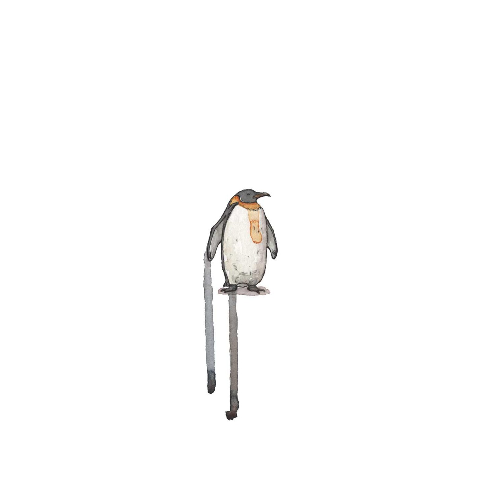 Penguin - Watercolour Drip Print - Art Greeting Card #4006 - Etsy