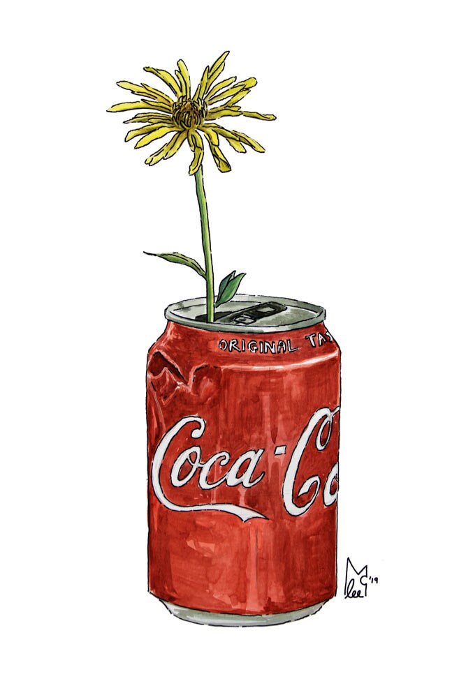 Yellow Flower in Coca-cola Can 006 Poster - Etsy UK