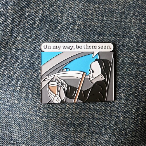 Death and Coffee Cat Pin the Kitty Grim Reaper Hard Enamel - Etsy