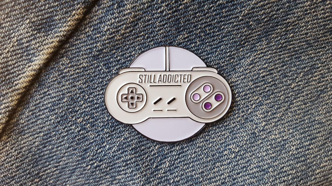 SNES - 'still Addicted' Enamel Pin - Etsy