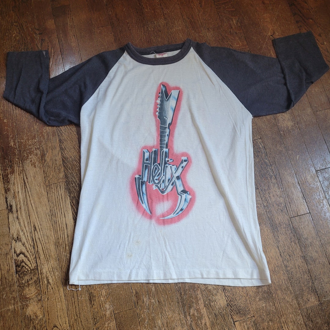 VINTAGE 1985 Heavy Metal Band HELIX Raglan SHIRT Size Medium - Etsy