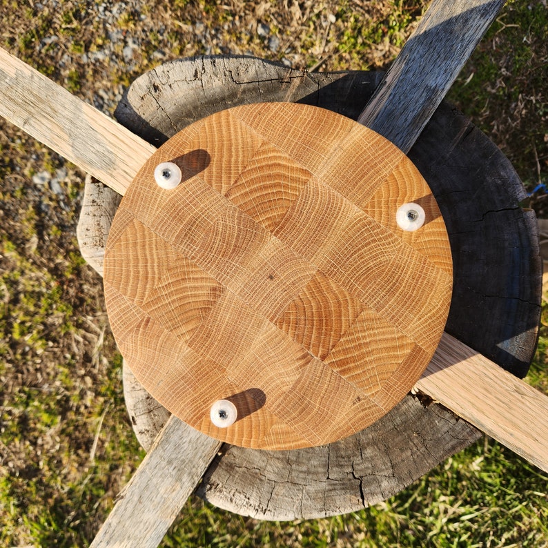 Round Oak End Grain Butcher Block - Etsy