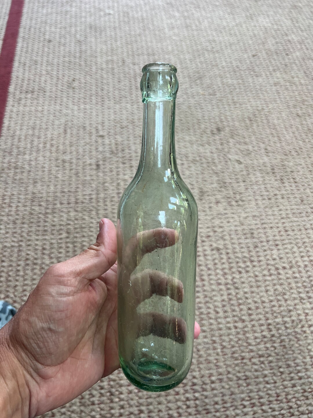 Light Greenish Aqua Applied Top Semi Round Bottom Soda Bottle - Etsy