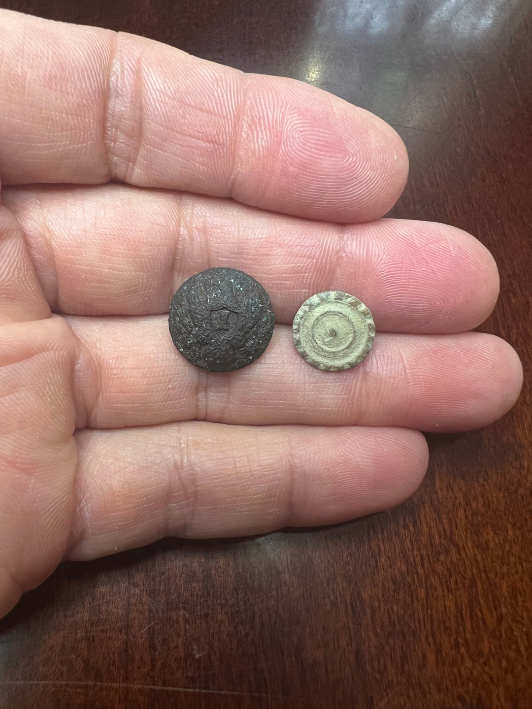 Dug Union Civil War Infantry Officers Vest Button and a 1-piece Flower ...