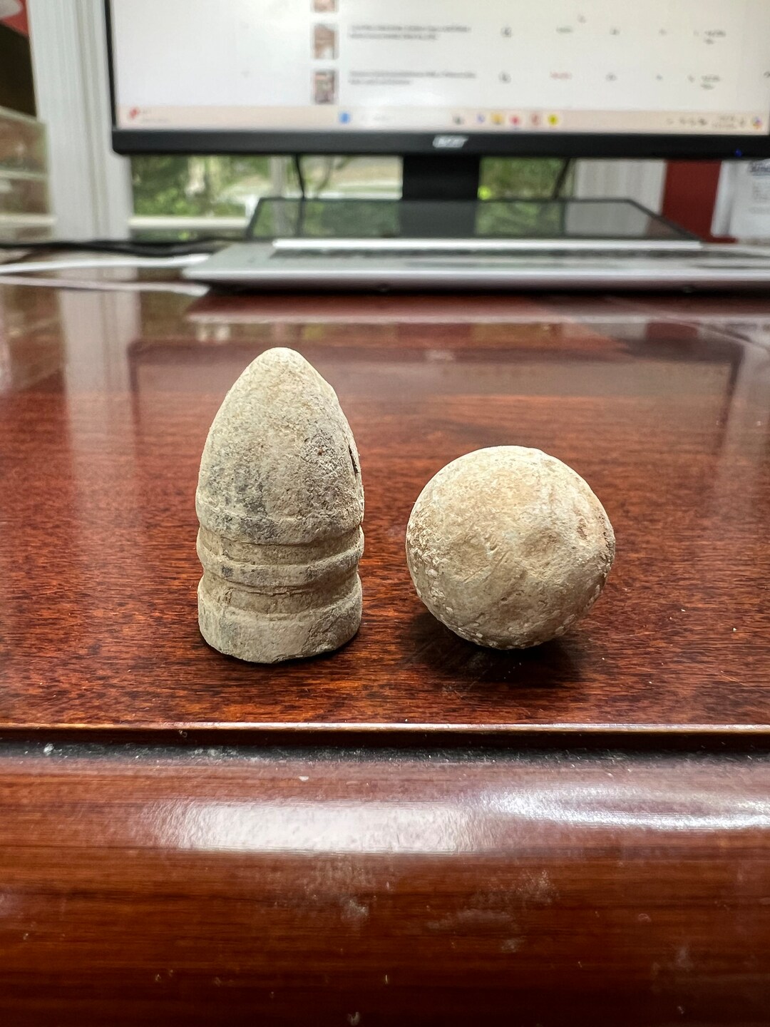 Dug Civil War Sharps Carbine Bullet & a .69 Caliber Smooth Bore Musket ...