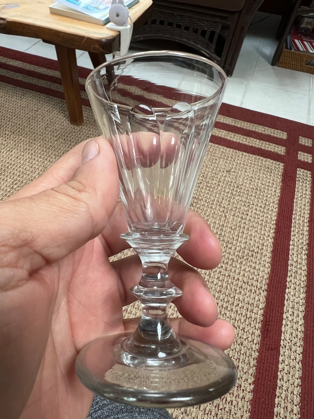 1820's Fancy Cut and Polished Flint Glass Pontiled & Footed Cordial or ...