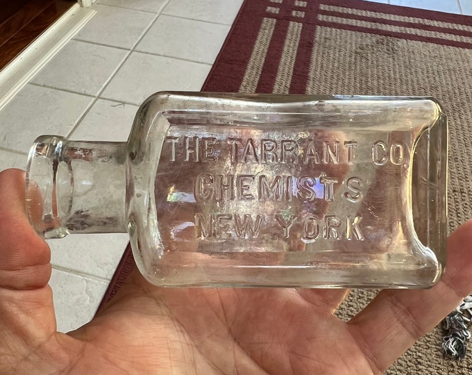 Antique 1890's the Tarrant Co Chemists New York Embossed Hand Blown ...