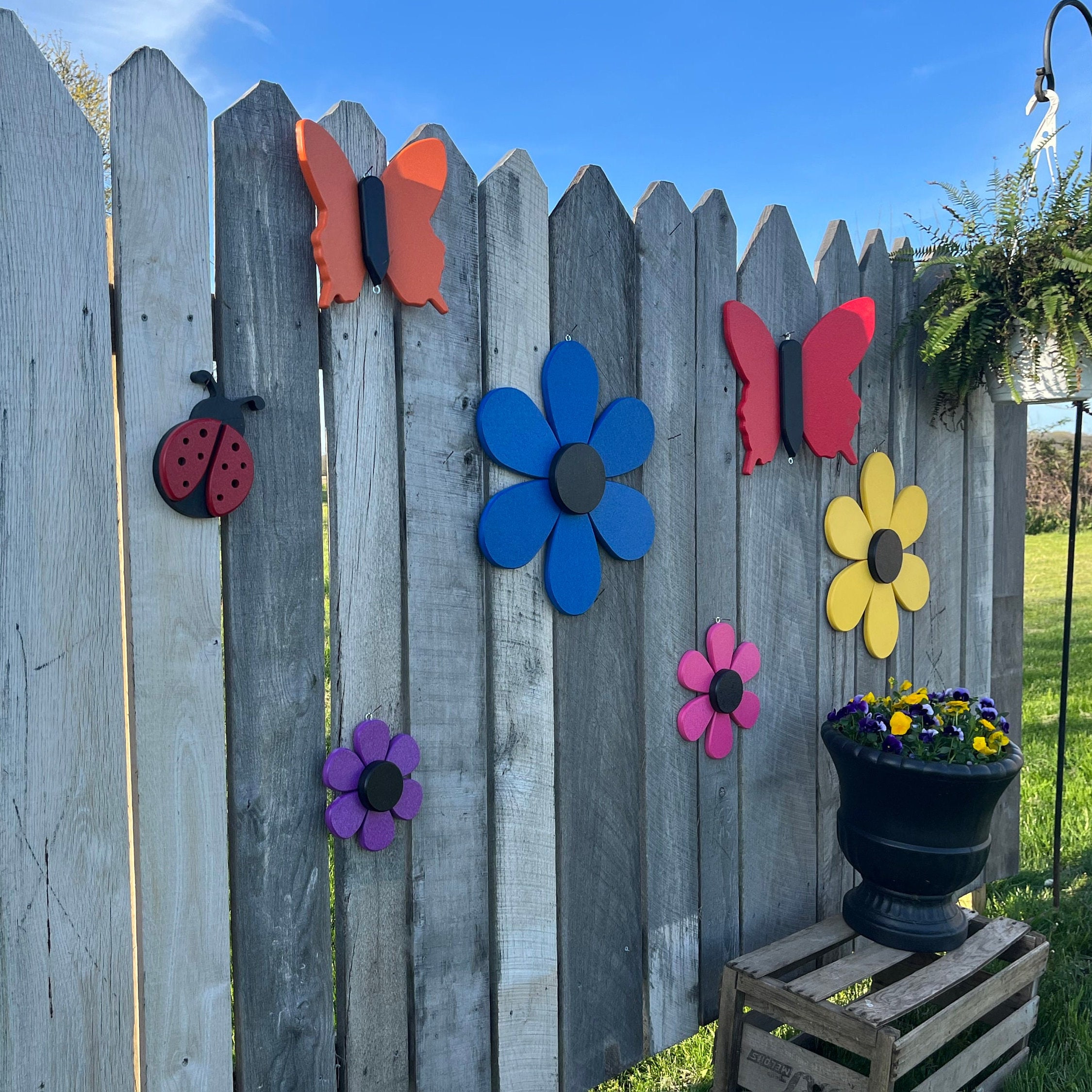 Poly Butterfly Garden Decor Outdoor Decor Fence Decor - Etsy