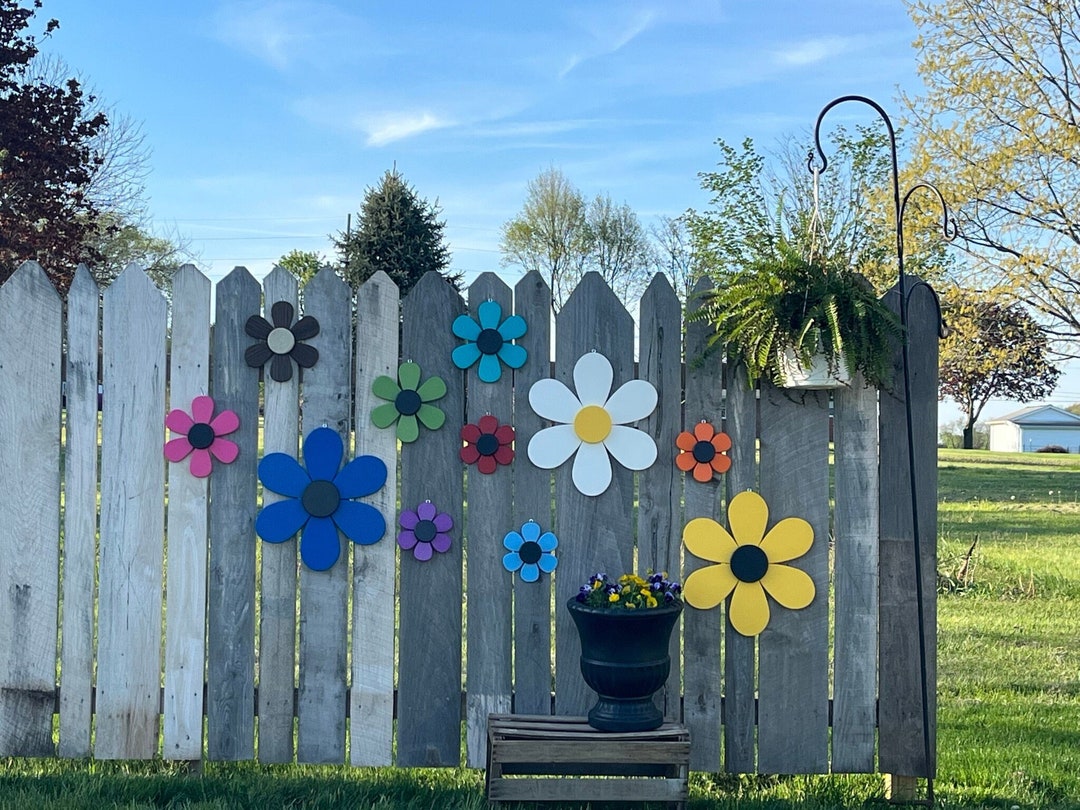 Poly Wall Flower, Fence Flower, Outdoor Decor, Fence Decor, Yard Art ...