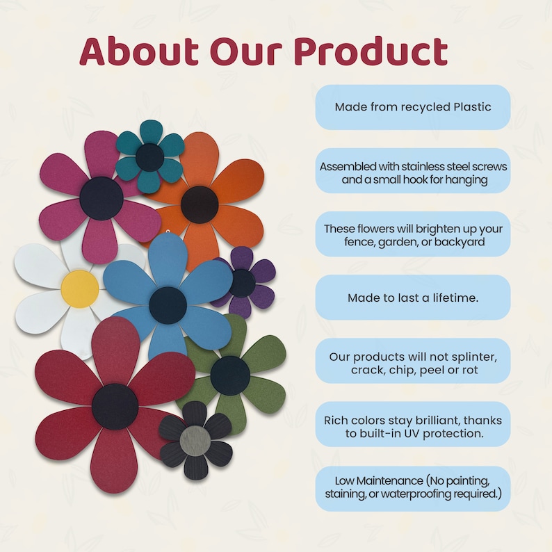 Poly Wall Flower Fence Flower Outdoor Decor Fence Decor - Etsy