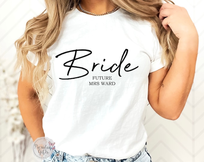 Personalised Future Mrs T-shirt, Bride T-shirt, Wife to Be T-shirt ...