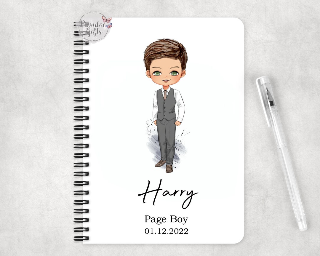 Personalised Page Boy Note Book, Page Boy Gift - Etsy