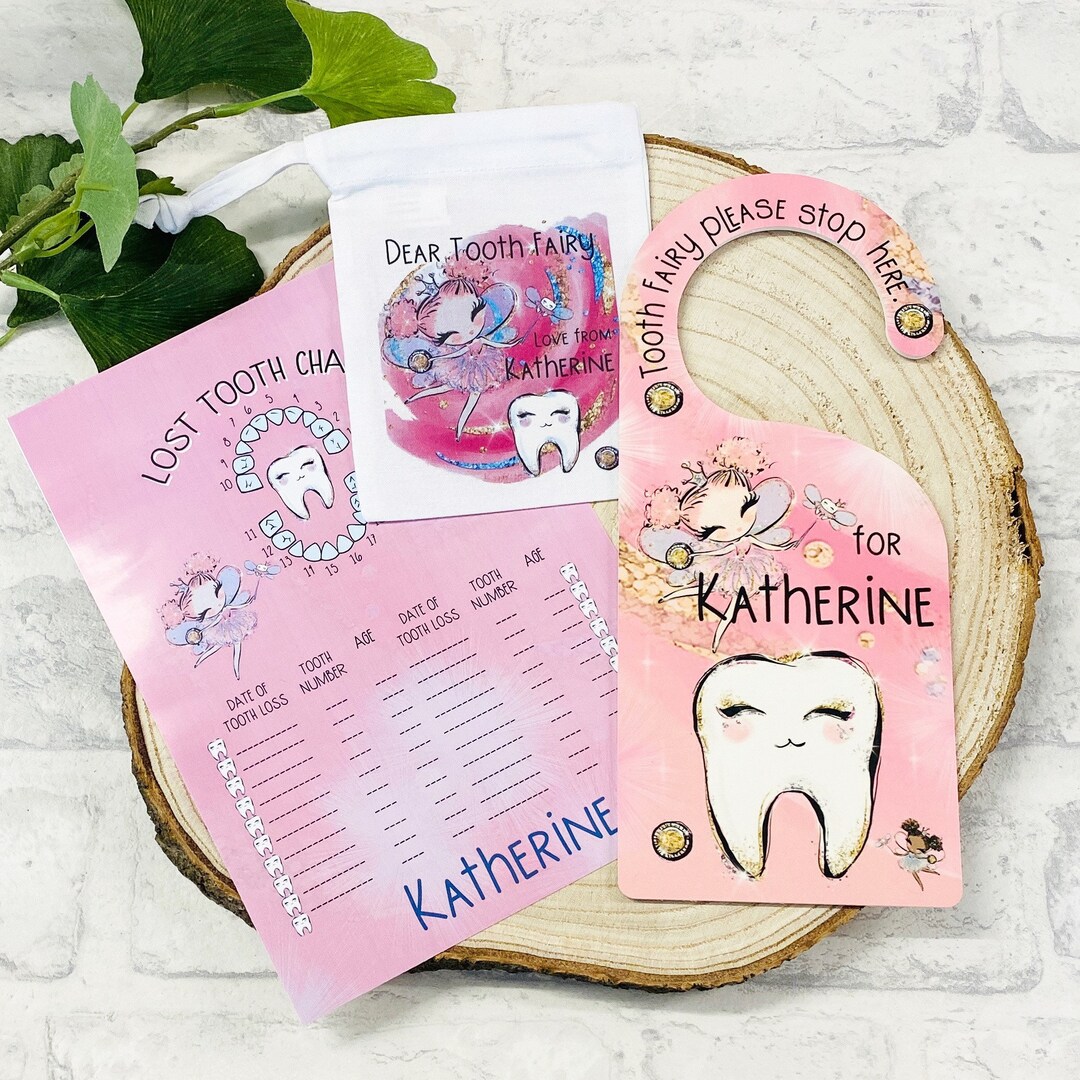 Personalised Tooth Fairy Set, Tooth Fairy Pouch, Tooth Fairy Door ...