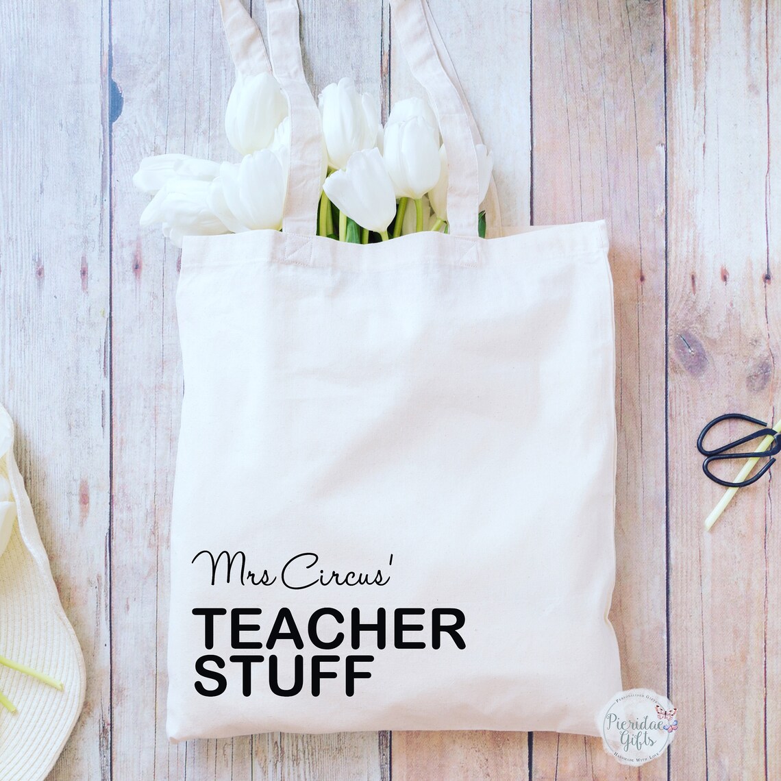 Personalised Teacher's Stuff Tote Bag, End of Term Gift, Teacher's Gift ...