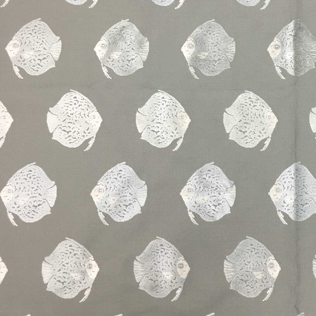 Upholstery Fabric Dori Glacier Fish Pattern Cut Velvet Fabric ...