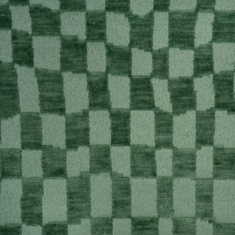 Checkmate - Checkered Design Chenille Upholstery Fabric by the Yard ...