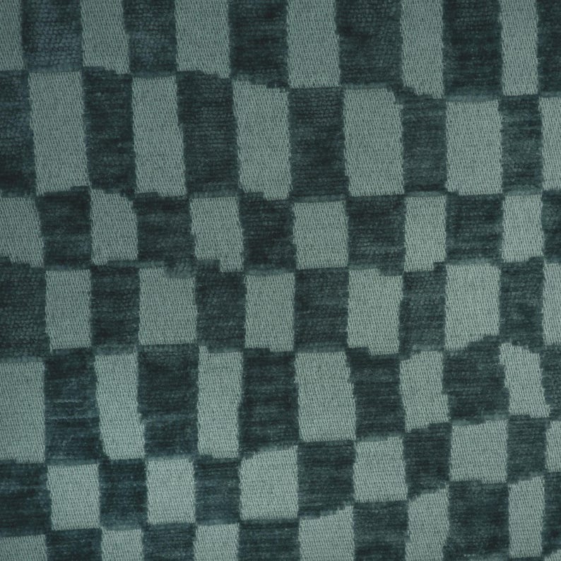 Checkmate - Checkered Design Chenille Upholstery Fabric by the Yard ...
