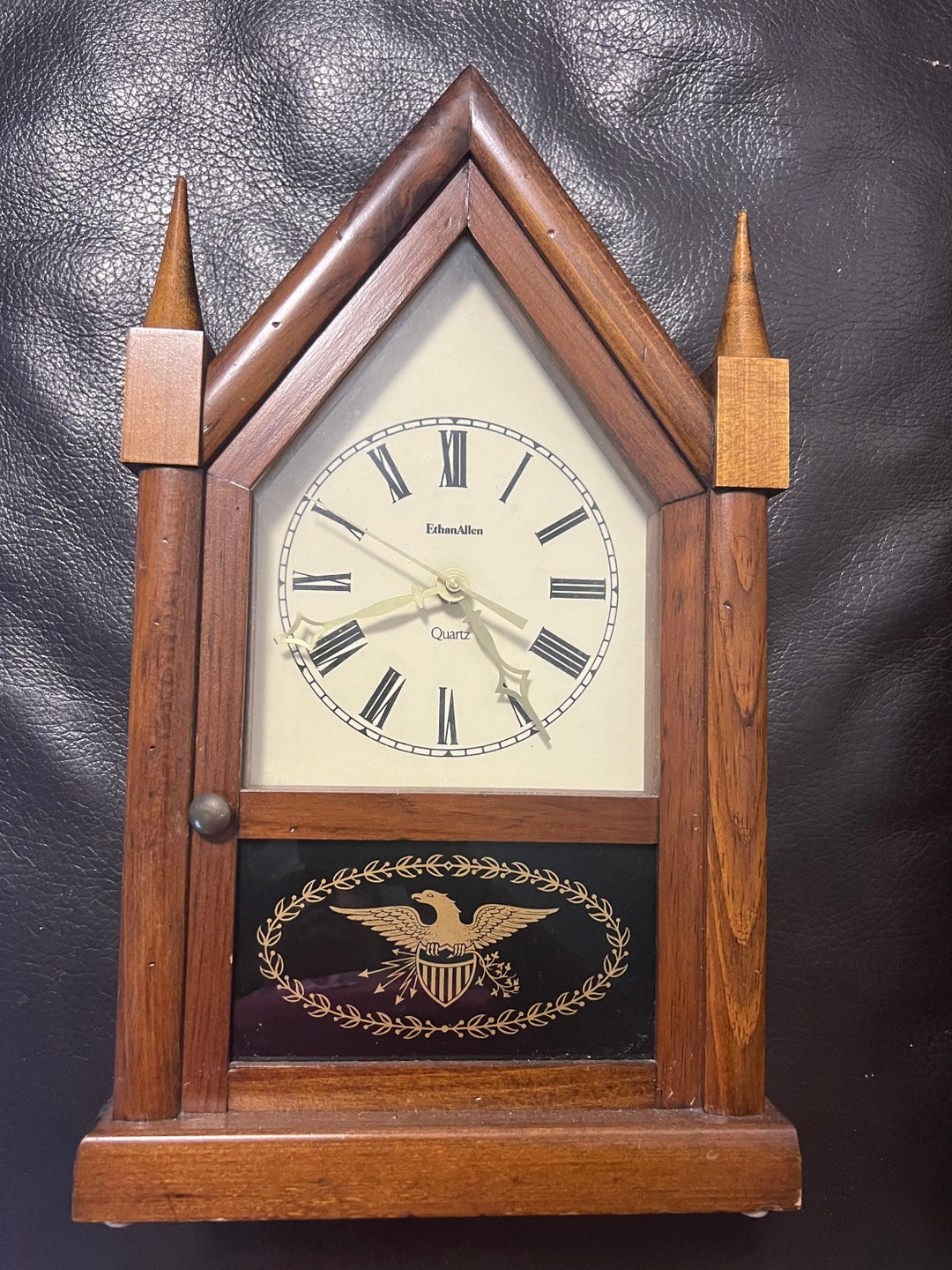 Vintage Ethan Allen Wooden Steeple Clock - Etsy
