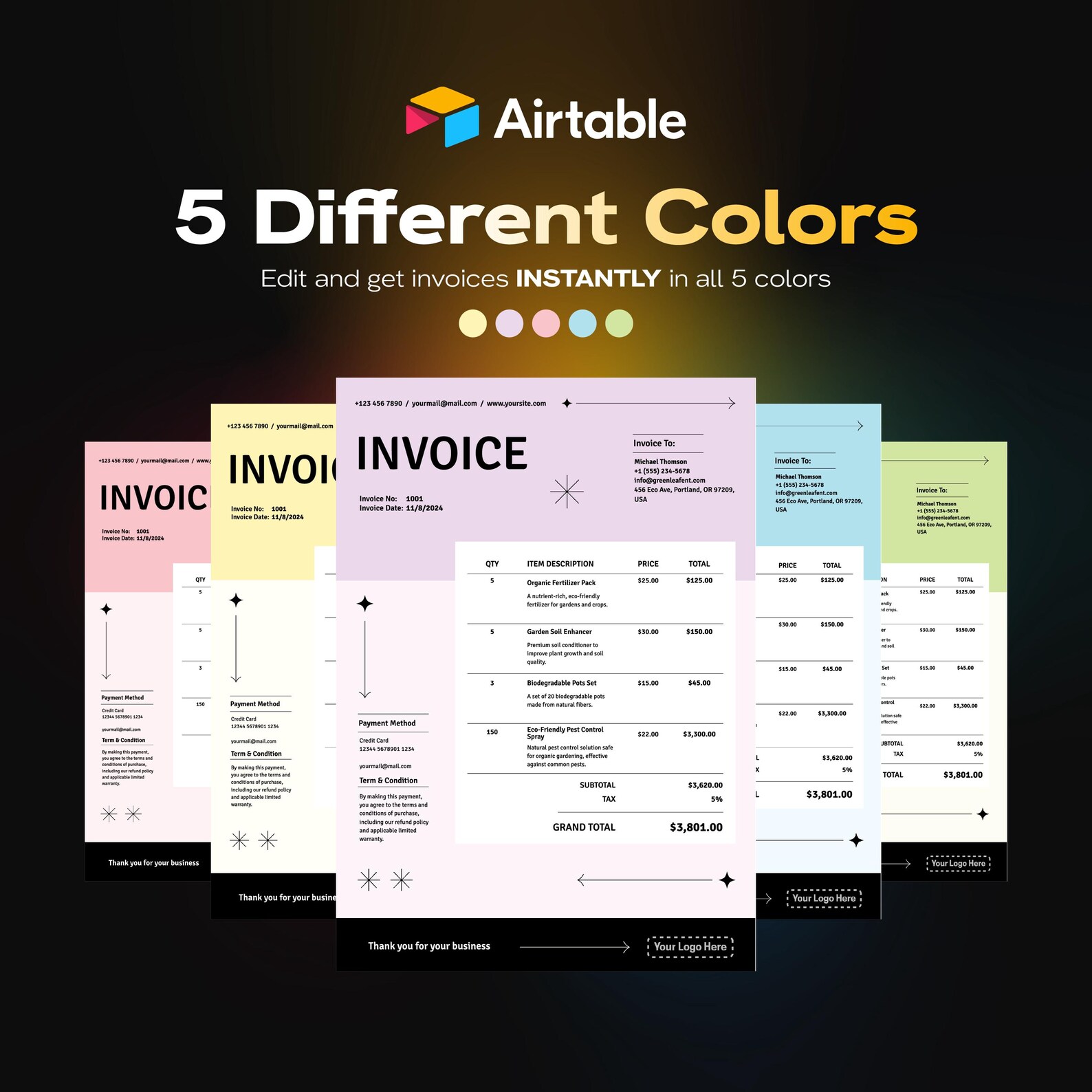 Magic Invoice Automatic Invoice Template Generator for Airtable - Etsy