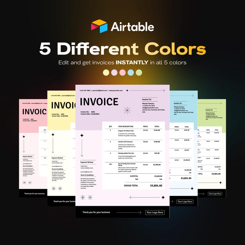 Magic Invoice Automatic Invoice Template Generator for Airtable - Etsy