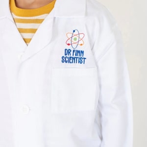 Embroidered Personalized Kids Lab Coat, Kids Doctors Coat, Embroidered ...