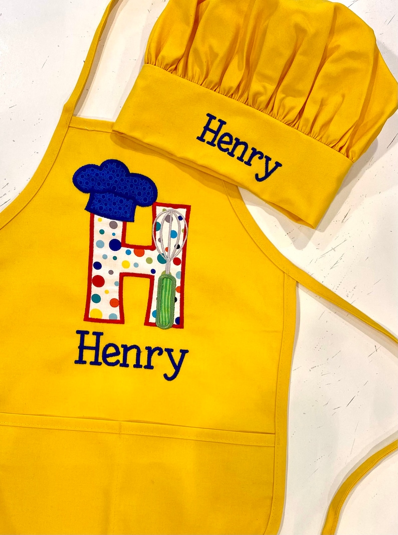 Boys Personalized Kids Apron Boys Apron & Chef Hat Set - Etsy