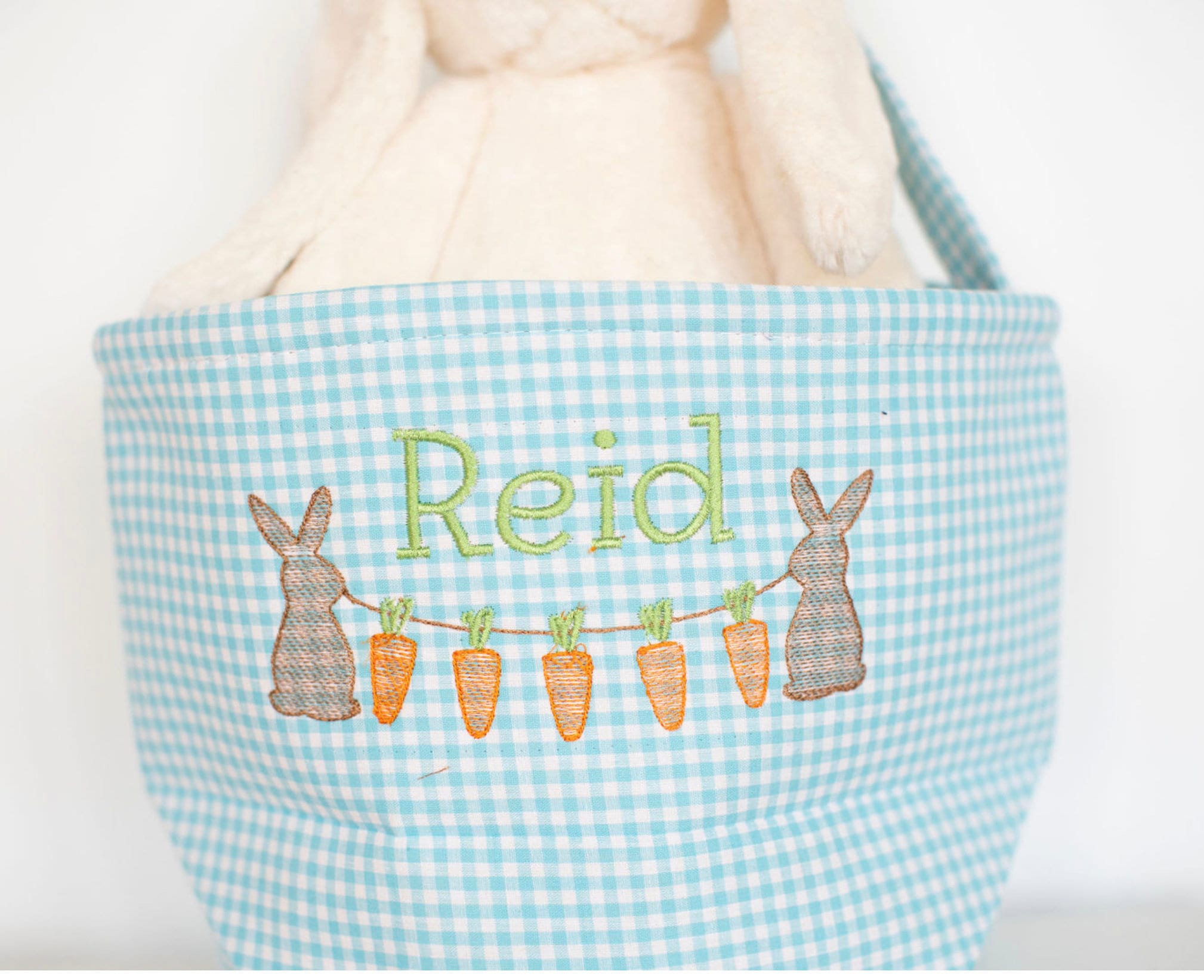 Personalized Easter Basket Embroidered Gingham Easter Basket - Etsy