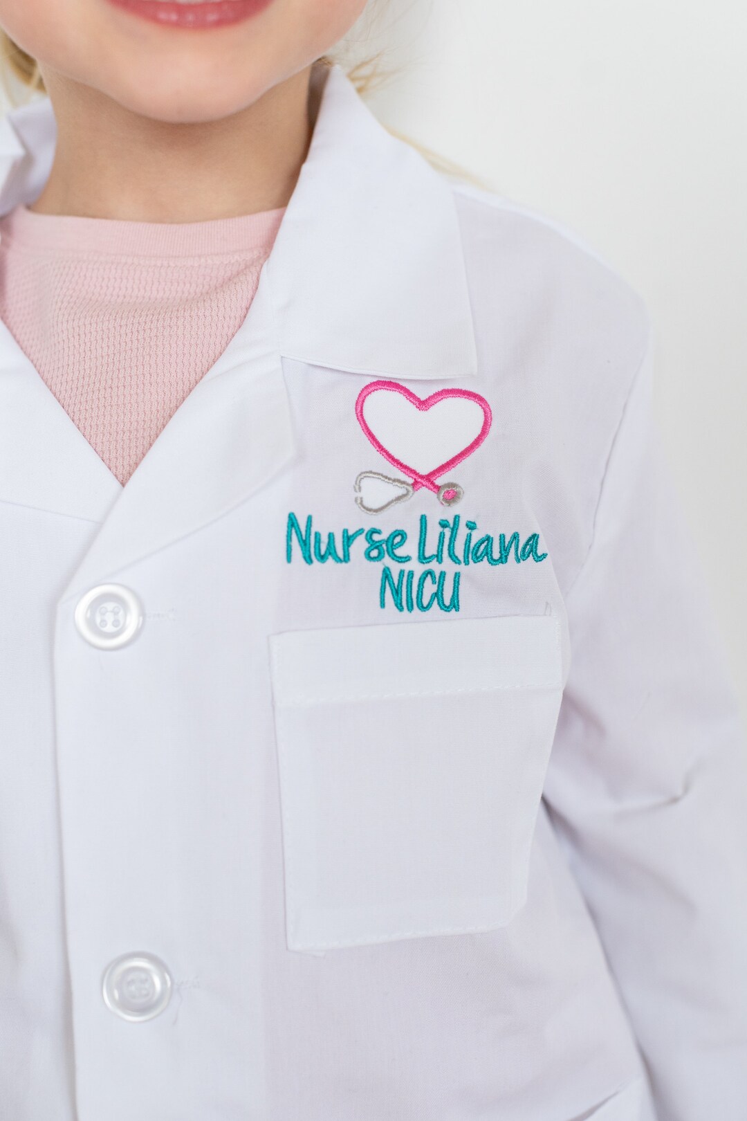 Embroidered Personalized Kids Nurse Coat, Kids Doctors Coat ...