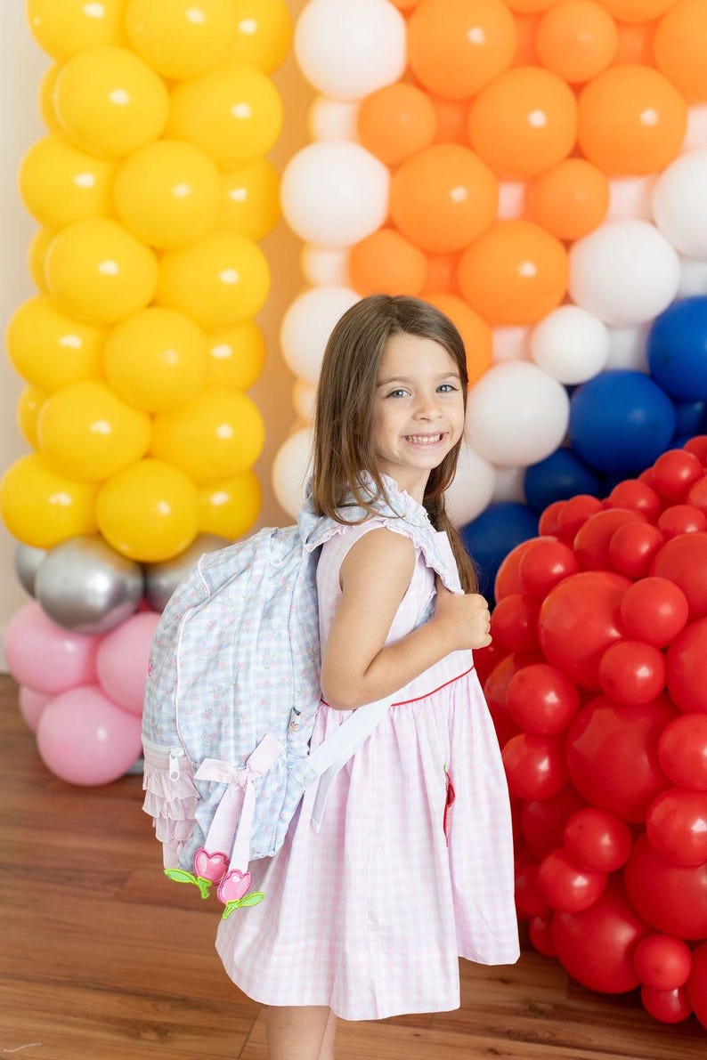Back to School! Girls Ruffle Backpack With Bag Charms, Personalized and ...
