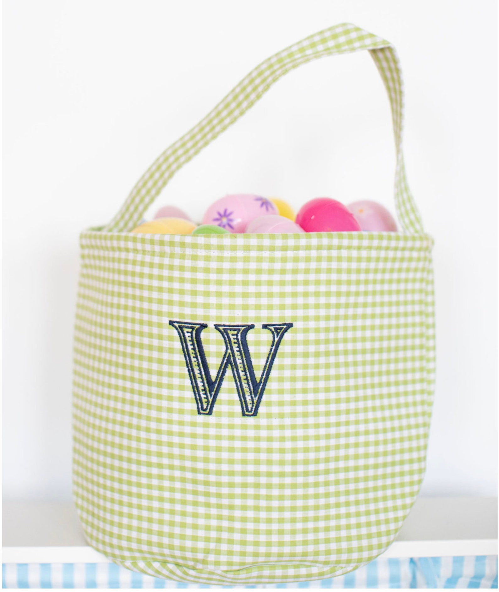 Personalized Easter Basket Embroidered Gingham Easter Basket - Etsy