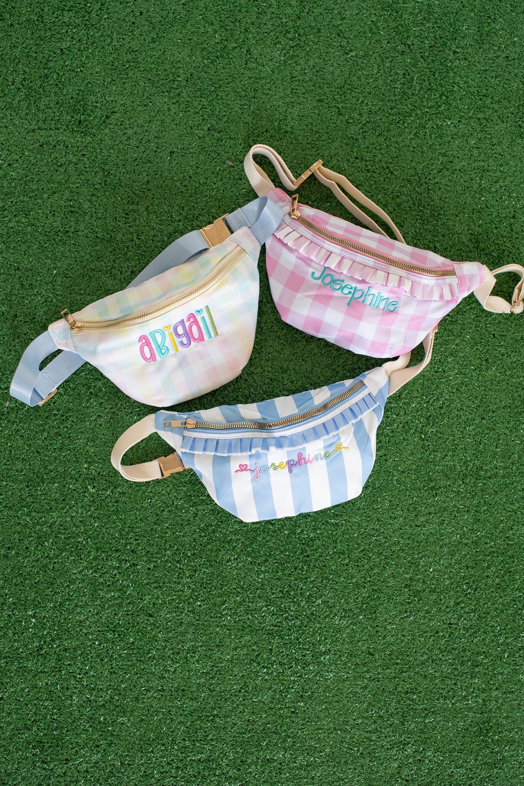 Personalized Girls Crossbody Bag, Gingham Crossbody Bag, Girls Ruffle ...