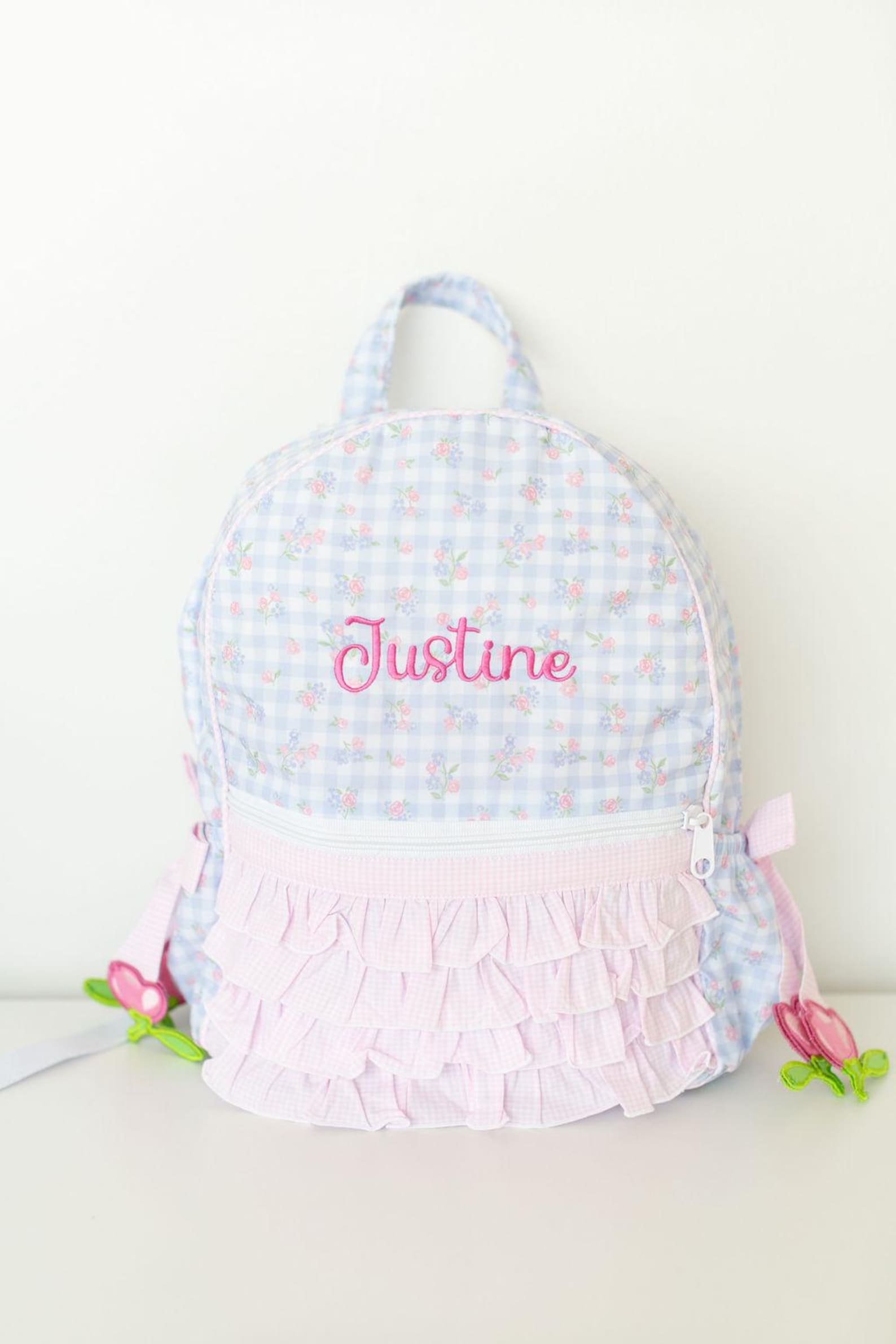 Back to School! Girls Ruffle Backpacks With Bag Charms, Personalized ...
