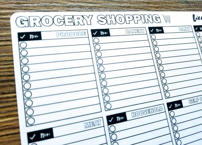 Digital Download GROCERY SHOPPING LIST A5 Bullet Journal - Etsy