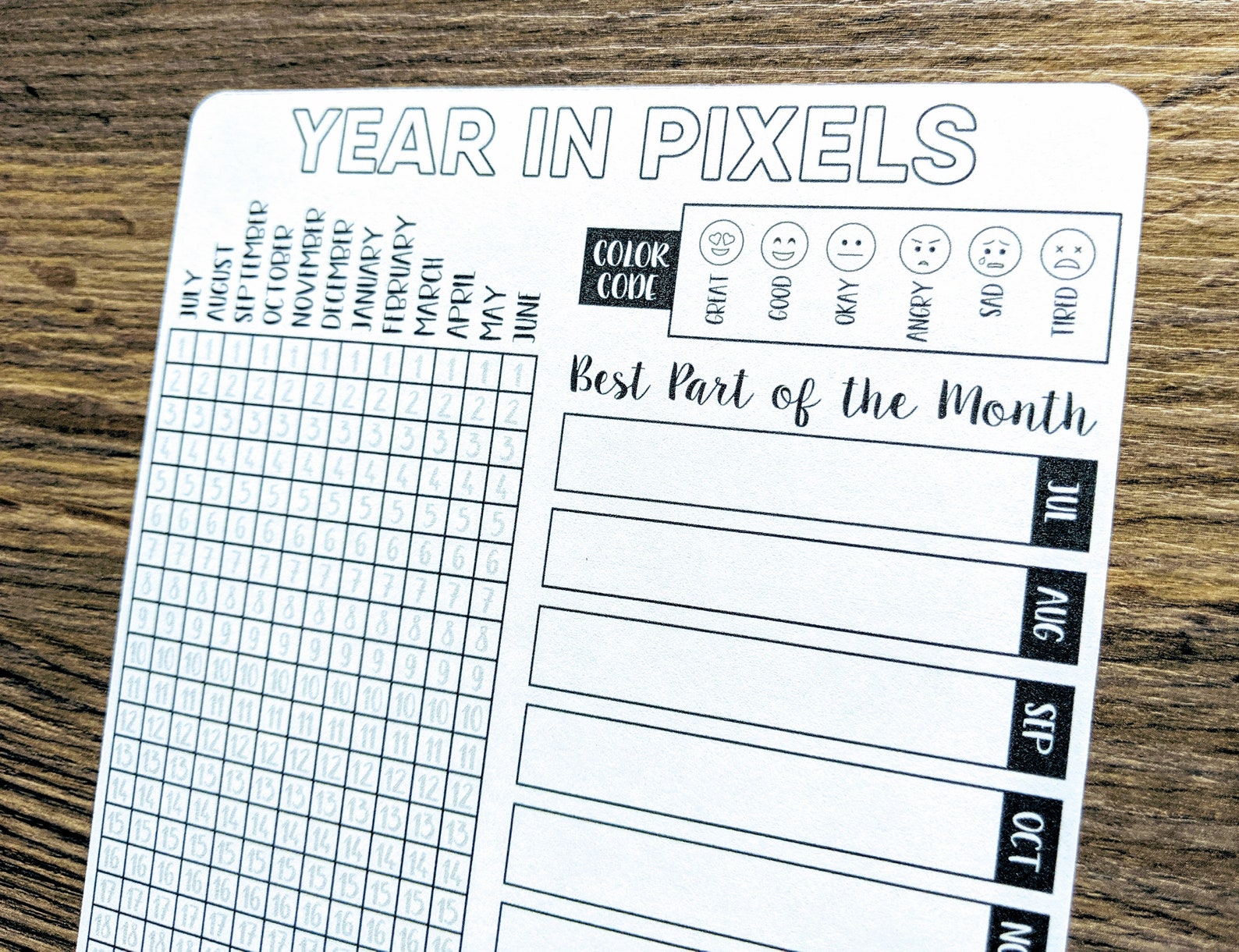 Sticker - ACADEMIC YEAR in PIXELS - July Through June - A5 - Bullet ...
