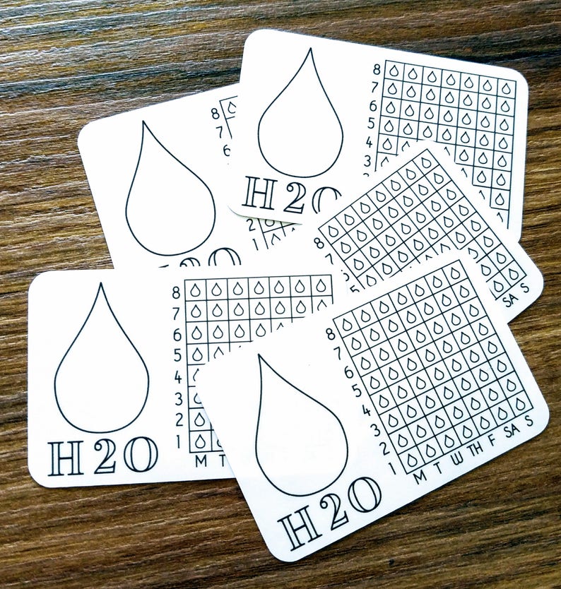 Sticker Bundle - WEEKLY WATER TRACKER - Monday-start - Bullet Journal ...