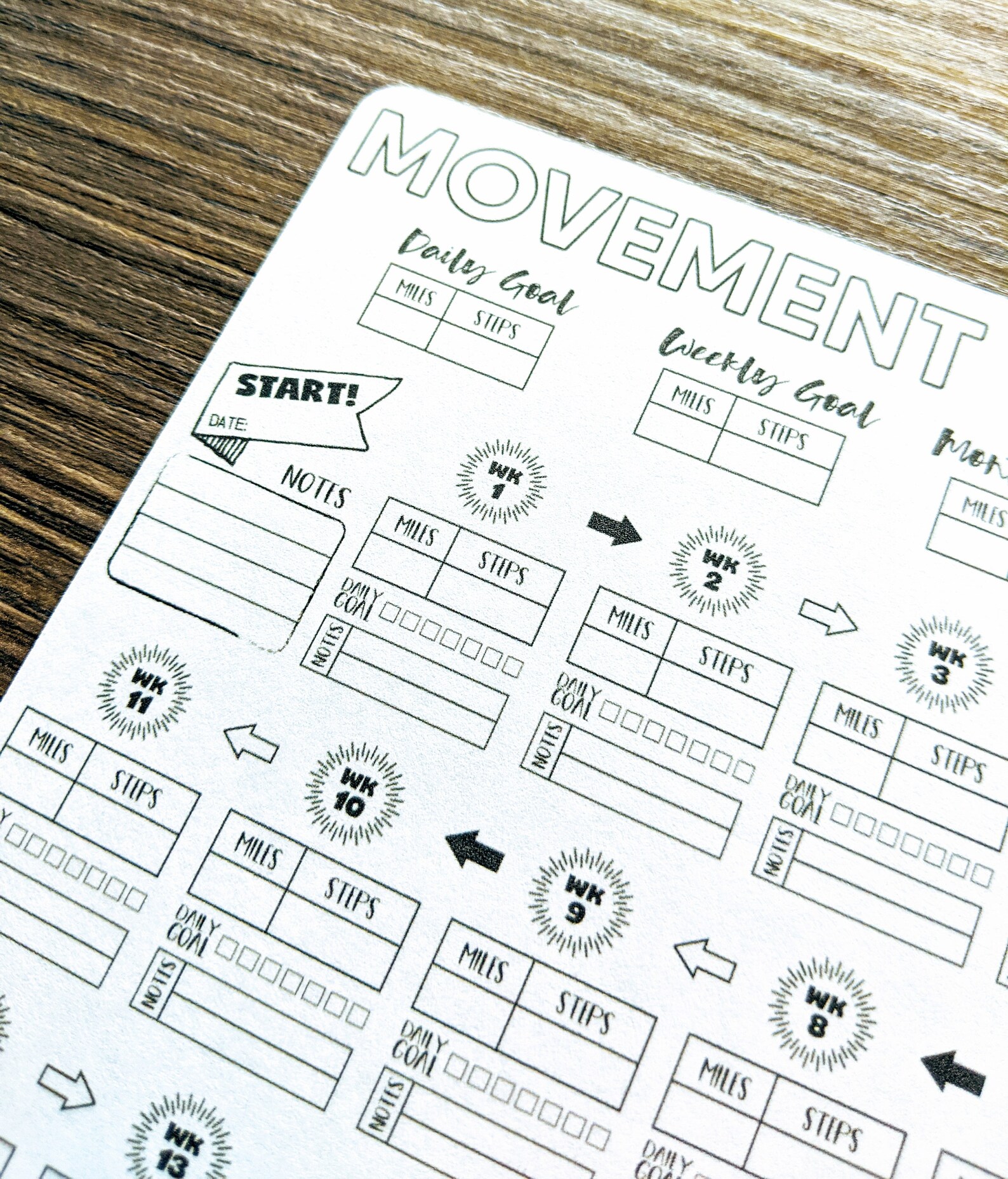 Digital Download Bundle ANNUAL MOVEMENT TRACKER Two Pages | Etsy