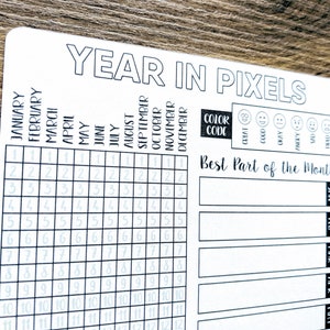 Digital Download - YEAR IN PIXELS - A5 - Bullet Journal - Digital ...