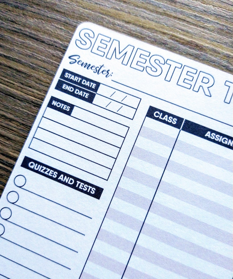 Digital Download Bundle SEMESTER TRACKER Two Pages A5 - Etsy