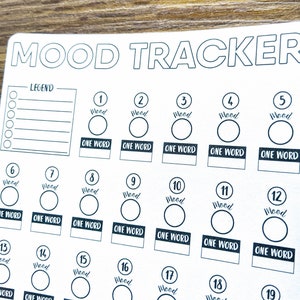 Sticker 30-DAY MOOD TRACKER A5 Bullet Journal Digital Design - Etsy