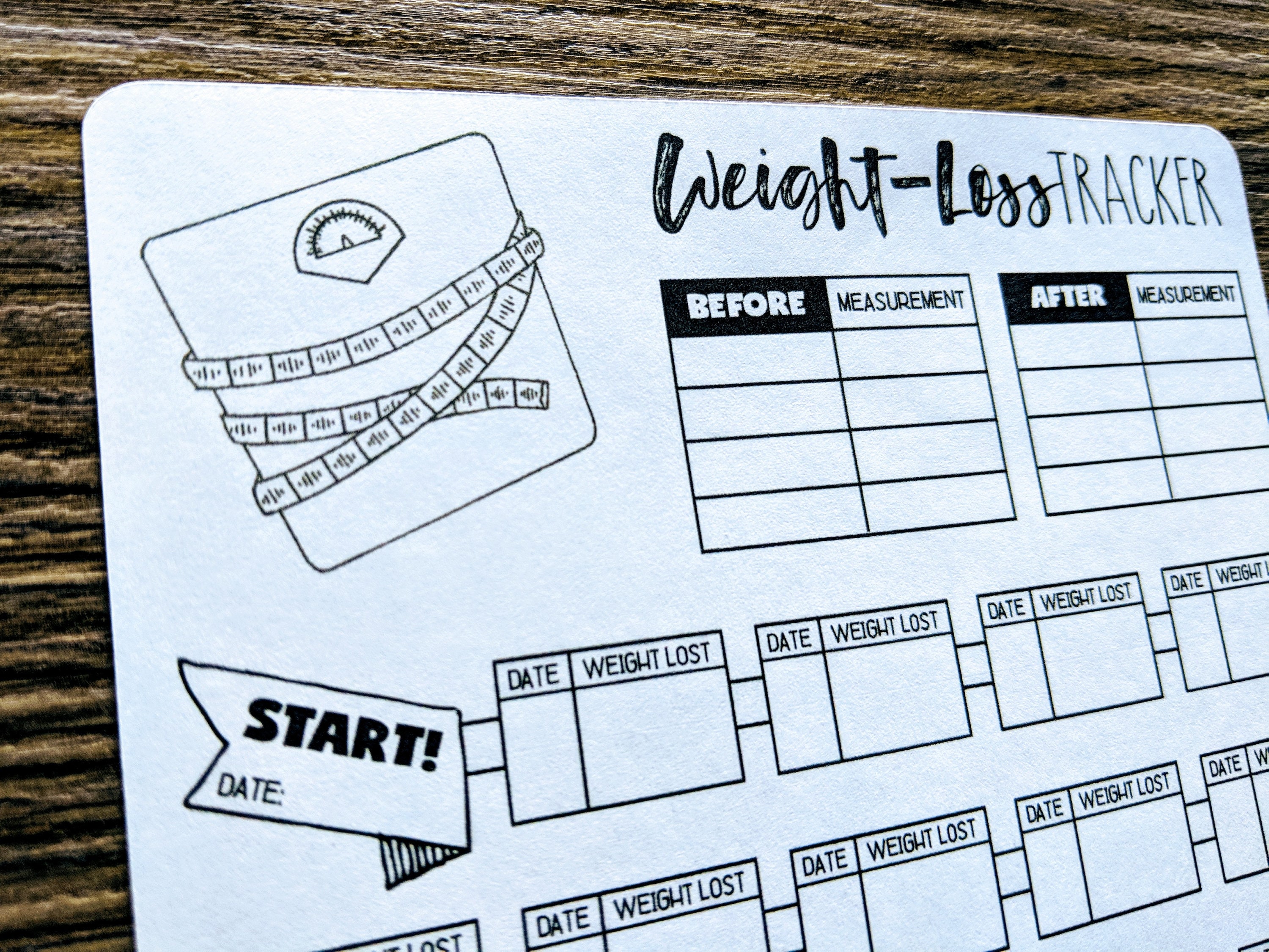 Digital Download - LINEAR WEIGHT-LOSS Tracker - A5 - Bullet Journal - Etsy